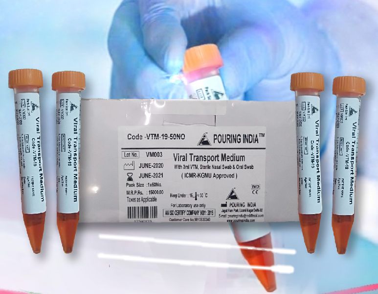 VTM w/ 3 mL Medium, Nasal and Oral Imported Swab ICMR-KGMU ...