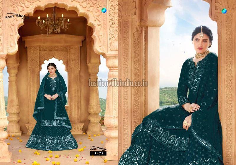 fancy gown, Size : Unstitched, INR 2,295 / Piece by Fashion Villa from ...