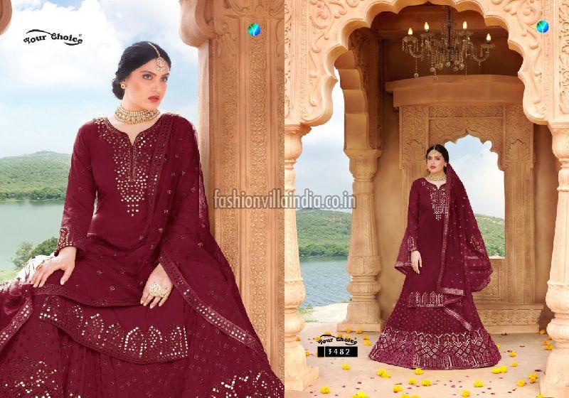 fancy gown, Size : Unstitched, INR 2,295 / Piece by Fashion Villa from ...