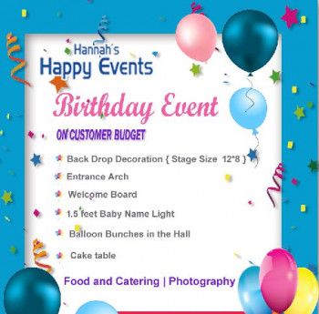 happy events in Chennai - Service Provider of Birthday Party Event ...