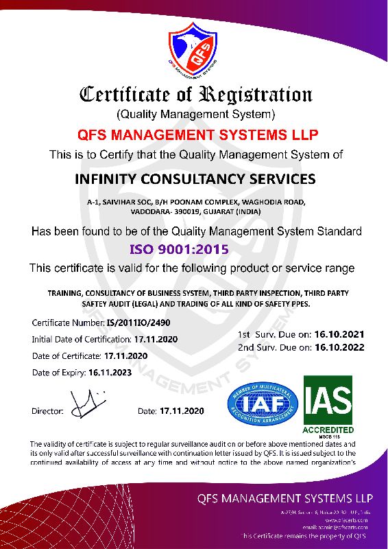 INFINITY CONSULTANCY SERVICES in Vadodara - Service Provider of ISO 9001 2015 Certification ...