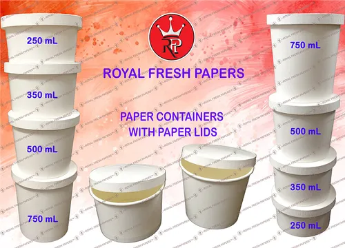White Paper Container with Lid, INR 1.95 / Piece by Royal Fresh Papers ...