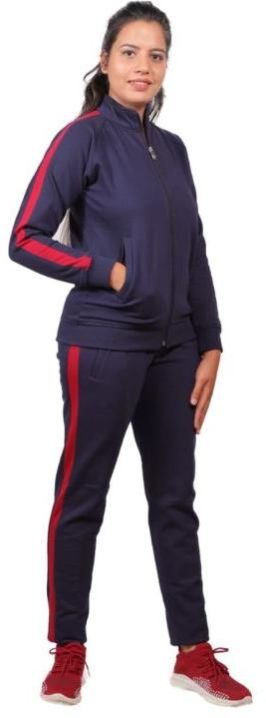 Collar Ladies Sports Tracksuit, Fabric material : Cotton, Polyester ...