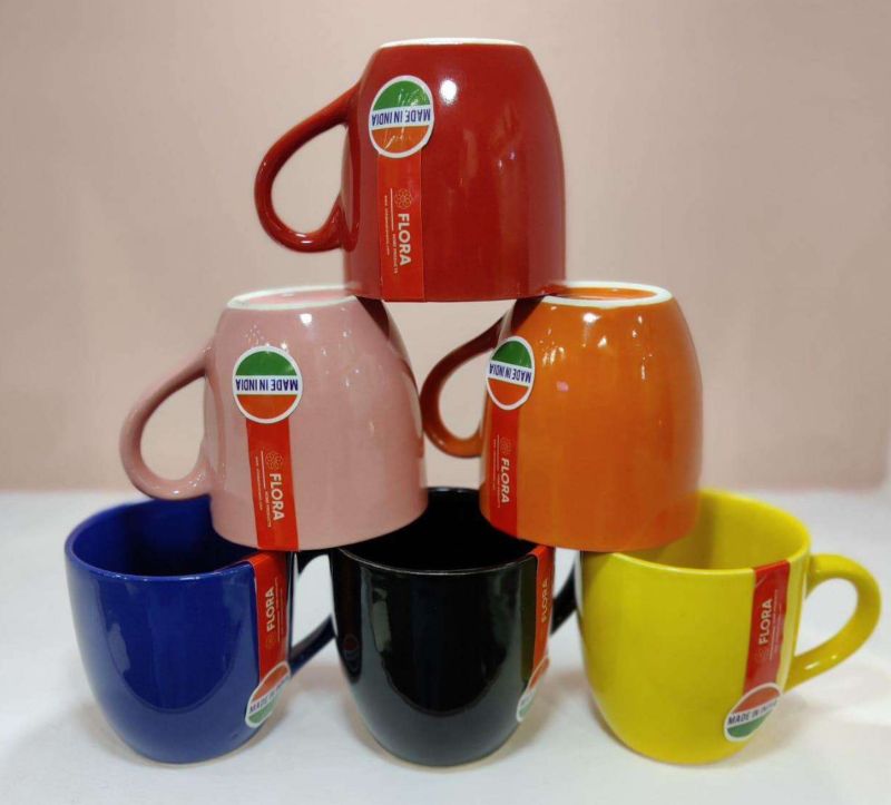 Flora Round Polished Ceramic Plain Tea Mug Set, Style : Modern at Best ...