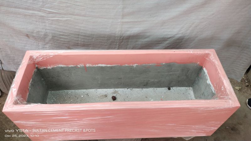 Rectangular Polished Cement Plain Red Rectangle Flower Pots, for ...