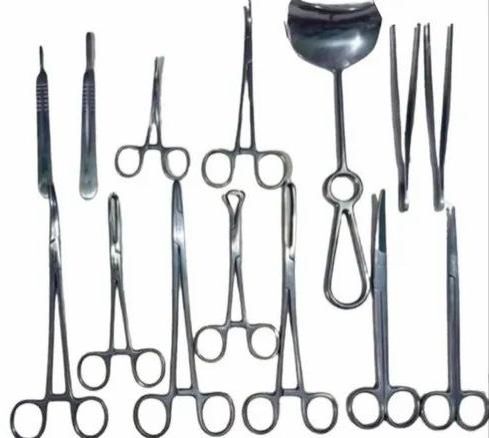 Silver-Grey Stainless Steel Surgery Instrument Set, for Surgical Use ...