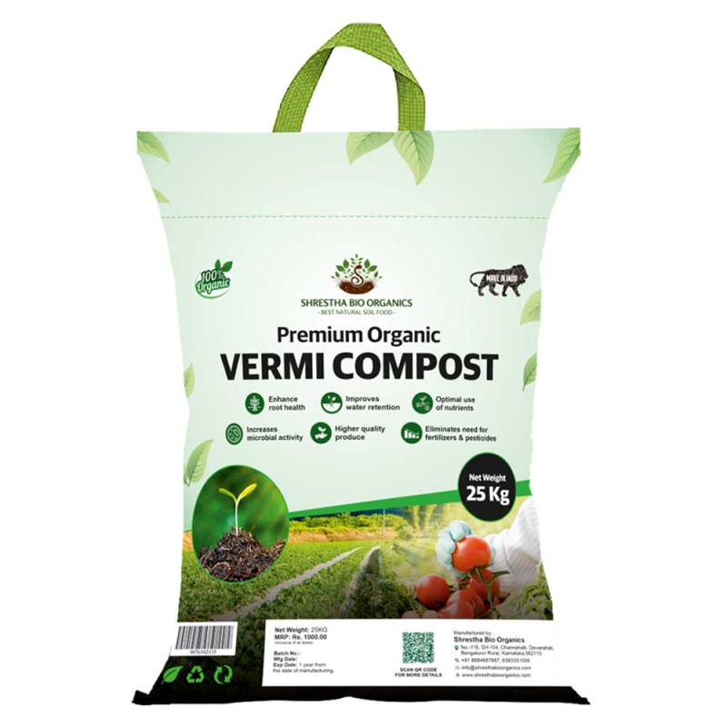 Organic 25kg Vermi Compost Fertilizer, for Agriculture - Shrestha Bio ...