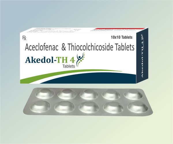 AKEDOL-TH 4 Aceclofenac and Thiocolchicoside Tablet, for Hospital ...