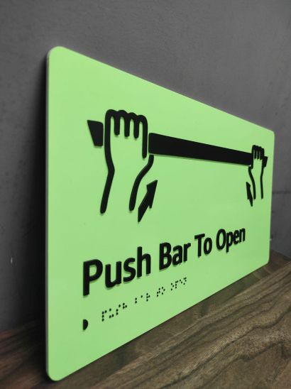 Push Bar To Open Braille Signage - Light Up Studio, Mumbai, Maharashtra