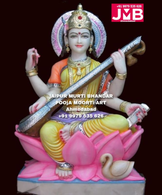 Marble Saraswati Maa Statues, Packaging Type : Carton Box, Thermocol ...