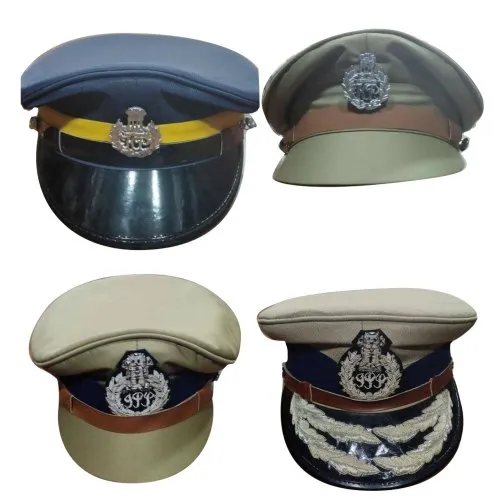 Cotton Police Cap, Gender : Unisex, Color : Khaki Black at Rs 500 ...