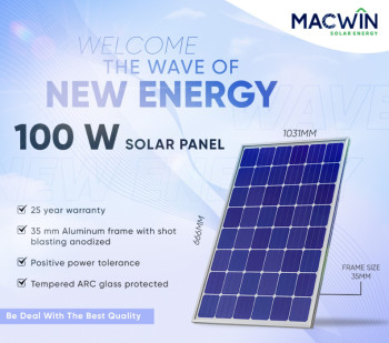 100 Watt Polycrystalline Solar Panel at Best Price in Surat | Macwin Solar Energy