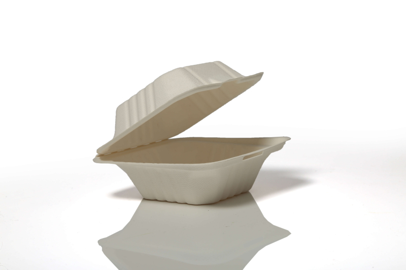 Sugarcane Bagasse Disposable Clamshell Box, for Food Packaging, Shape ...