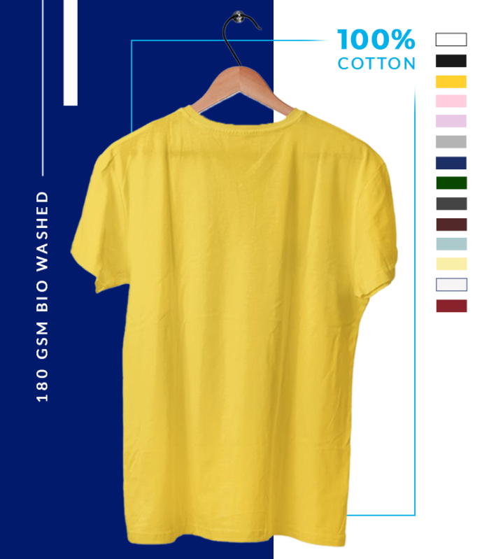 Mens Cotton Round Neck T Shirts Technics Washed Pattern Plain At