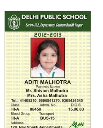 Rectangular School ID Card, Color : multi color at Rs 5 / Piece in ...
