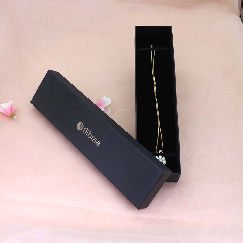 Dibiaa Rectangular Cardboard Black Chain Box, Pattern : Plain at Best ...
