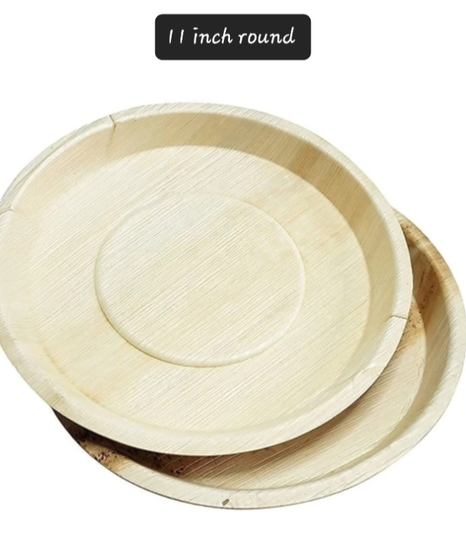 11 Inch Round Shallow Biodegradable Palm Leaf Plate at Rs 5 / Piece in ...