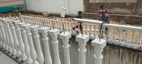 Round Polished Railing GRC Baluster, for Construction, Color : White at ...
