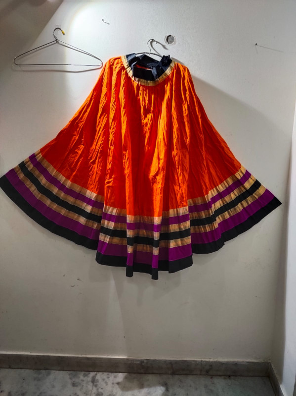 Orange Ladies Cotton Ghagra, Style : Long, Width : 5.5 Meter at Rs ...