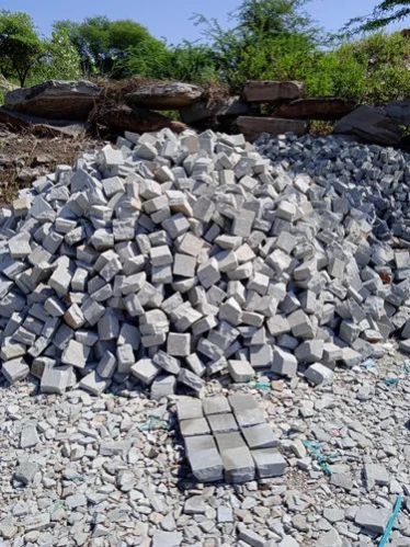 Grey Square Non Polished Solid Granite Stone Blocks, For Floor at Rs 8 ...