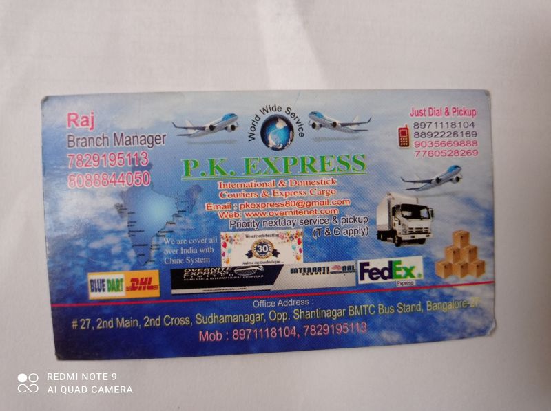 P k express in Bangalore - Service Provider of domestic courier ...
