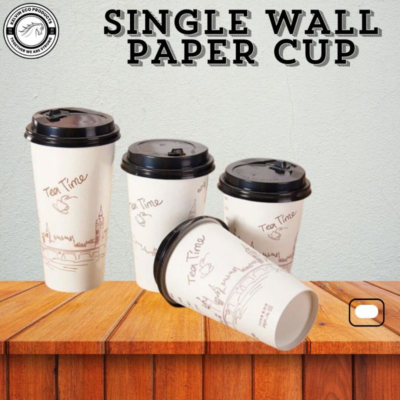 Disposable Single Wall Paper Cup 480ml For Coffee, Cold Drinks, Event, Food, Ice Cream, Party ...