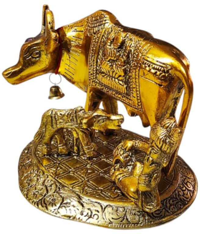 Aluminium Polished Golden Cow 4 Inchs For Decoration Use at Rs 350 in ...