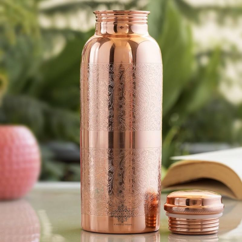 Printed Embossed Copper Water Bottle, Packaging Type : Paper Box at Rs ...
