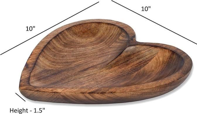 Brown Heart Shaped Wooden Serving Tray, Size : 10x10 Inch, Feature ... Brown Heart Shaped Wooden Serving Tray, Size : 10x10 Inch, Feature ...