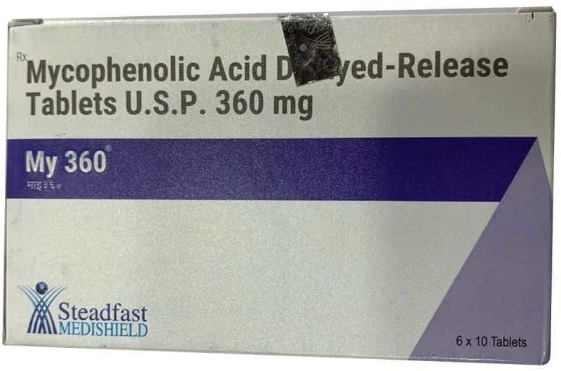 MY 360 Tablets, Composition : Mycophenolate Sodium 360mg at Rs 250 / Strip in Pune