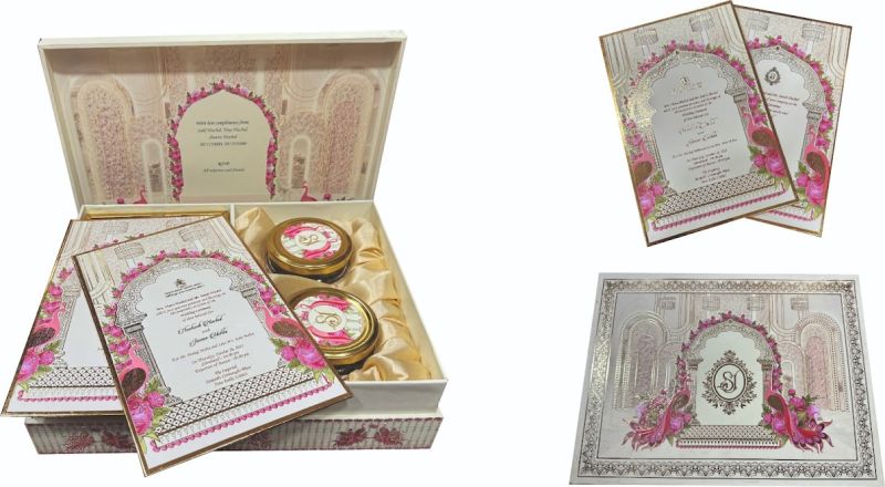 Printed Paper Wedding Invitation Card Box, Color : Multicolor at Best ...