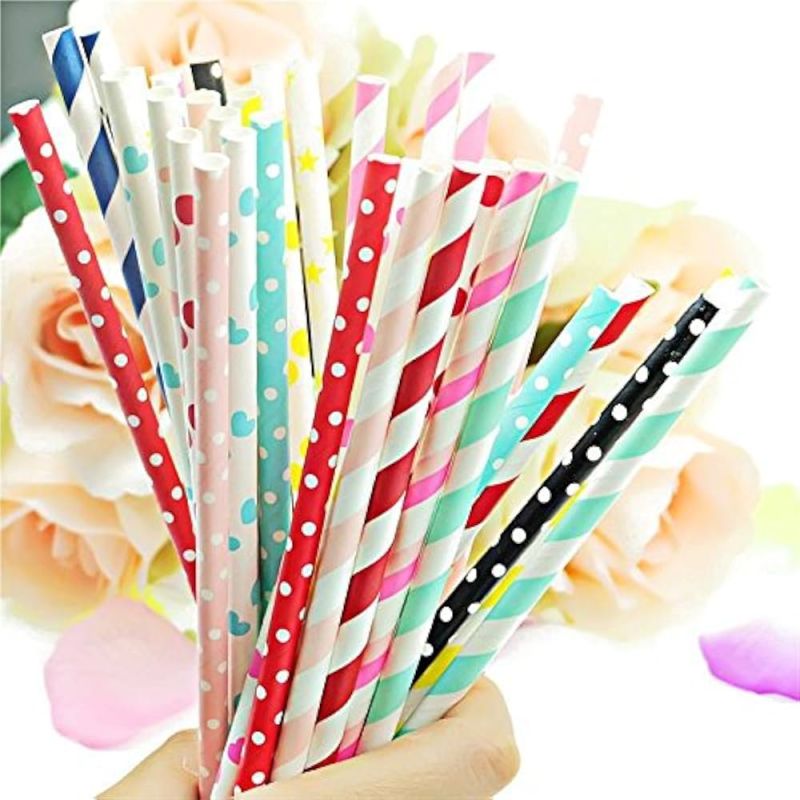 Printed Paper Straw, Color : Multicolor, Length : 10 Inches at Best ...