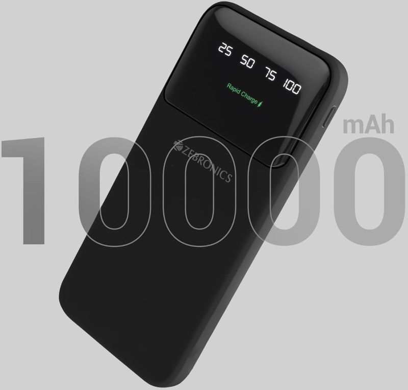 Zebronics MW60 Power Bank 10000 mAh, Color : White, Black at Rs 2399 in ...