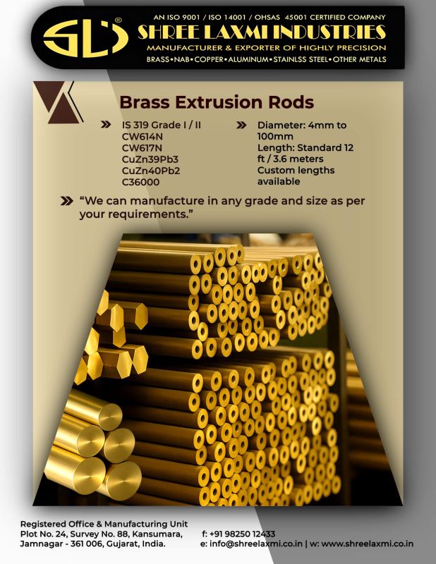 Polished Brass Extrusion Rods, Color : Silver, Golden at Best Price in ...