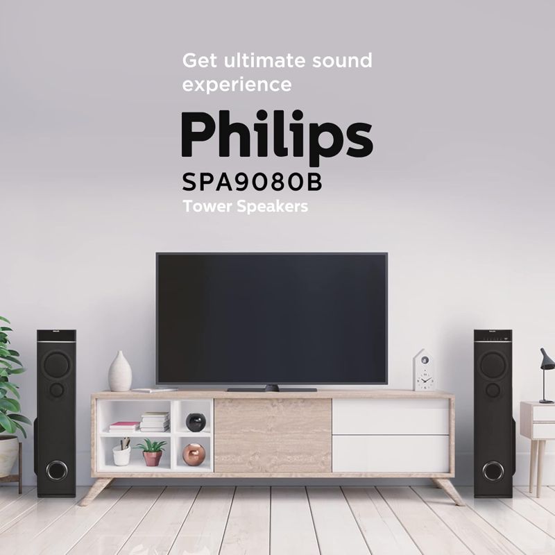Philips SPA9080B Multimedia Tower Speakers, Color : Black 4 Inch at Rs ...