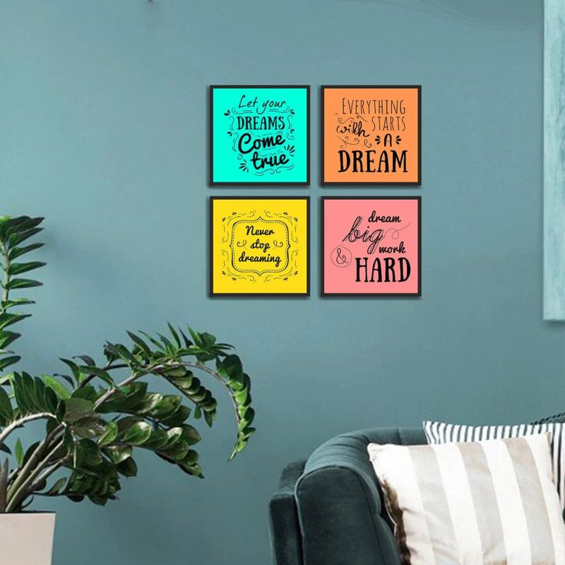 Dream Come True Quotes Premium Set 4 Wall Frames at Rs 3099 in Noida ...