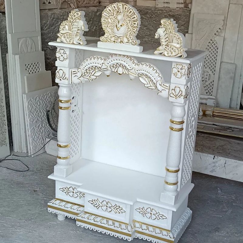 Natural Polished Makrana White Marble Temple, Stone Form : Solid at Rs ...