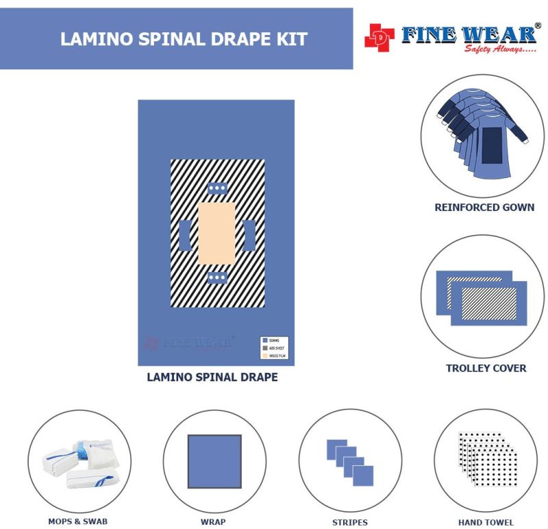 Fine Wear Plain Non-Woven Lamino Spinal Drape Kit, Color : Blue at Rs ...