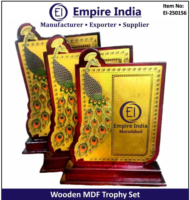 Peacock Design Wooden MDF Trophy Set, Brand Name : Empire India at Rs ...